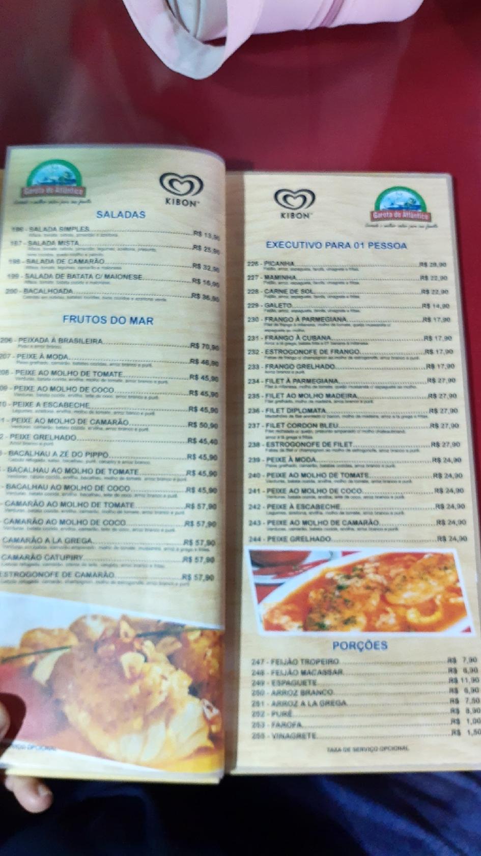 Menu em Garota do Beira mar pizzaria, Olinda, Av. Min. Marcos Freire
