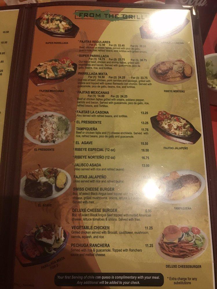 Menu at La Casona restaurant, Rosenberg, Southwest Fwy