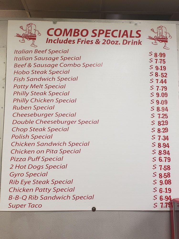 Menu at Poor Dog Inc fast food, Alsip