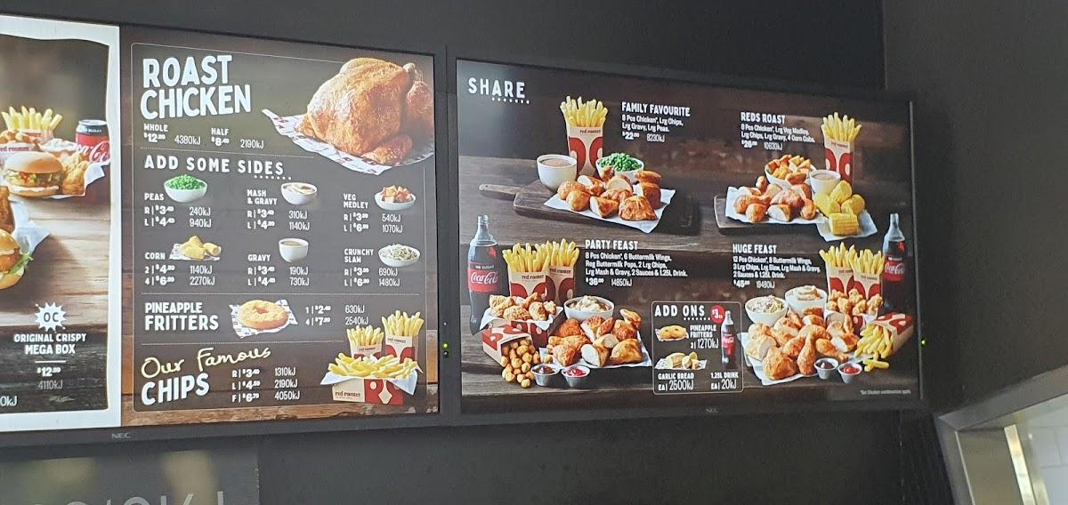 Menu at Red Rooster fast food, Manningham, High St & Manningham Rd