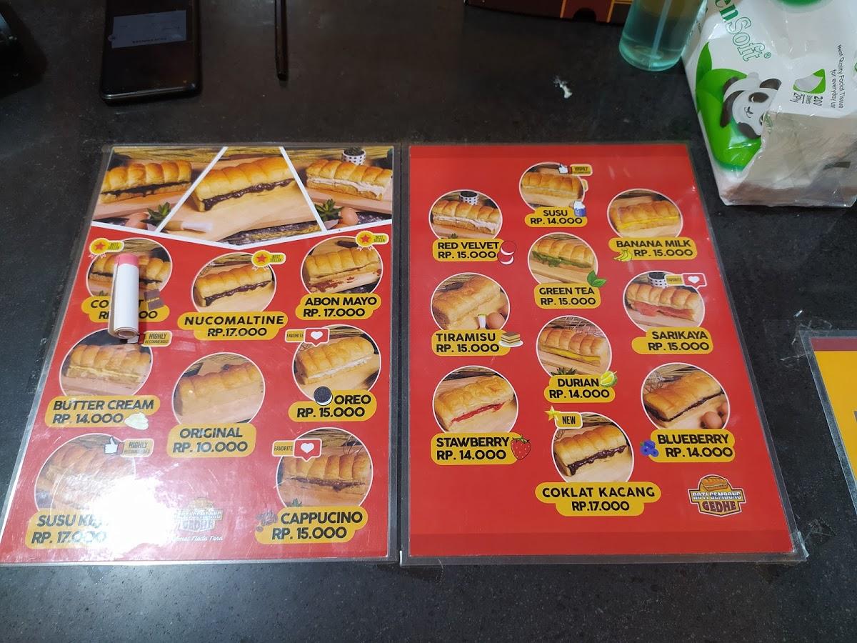 Menu at Roti Gembong Gedhe Slamet Riyadi Kartasura, Grogol