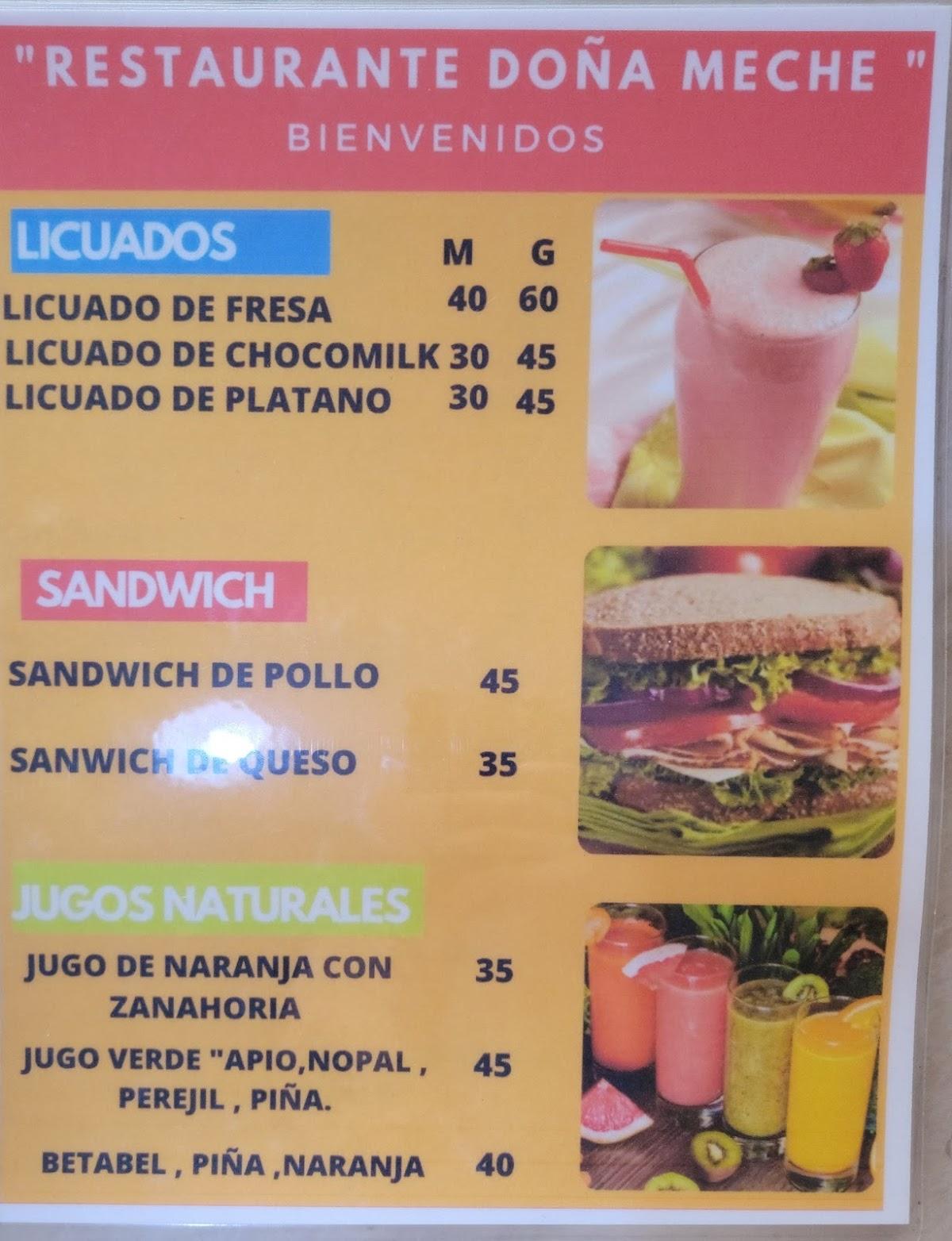 Carta del restaurante Gorditas doña Meche, Eldorado