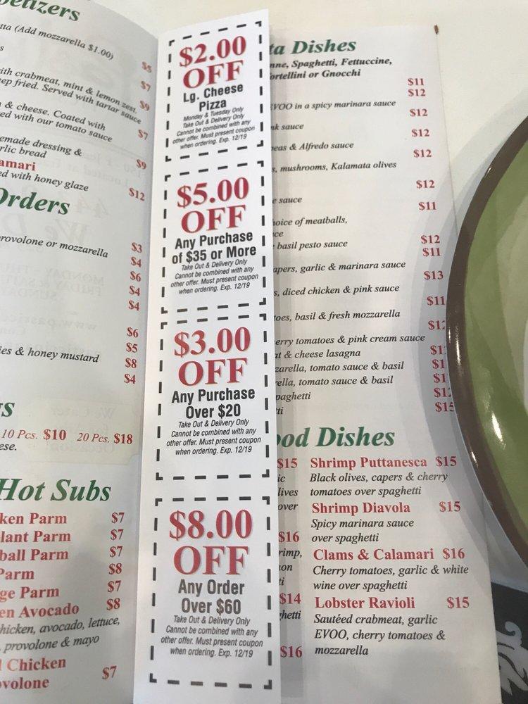 Menu at Pasticcio Fresh Italian kitchen pizzeria, Annapolis