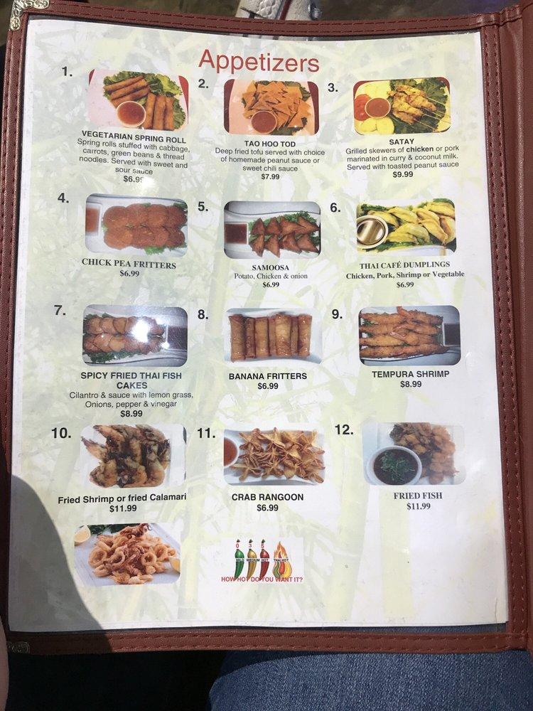 Menu at Thai Cafe, Indianapolis, Broad Ripple Ave
