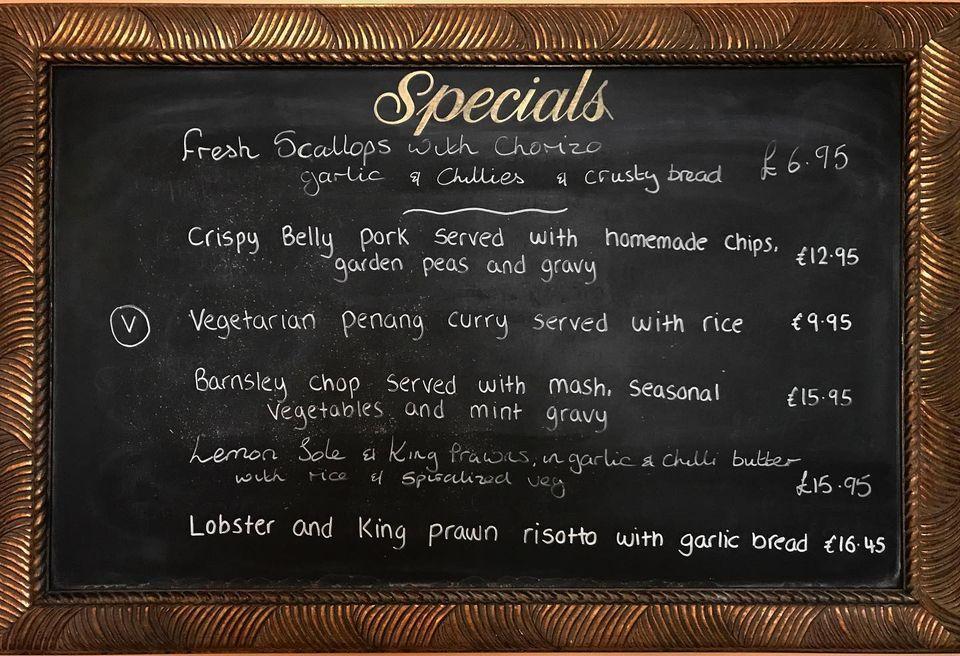 Menu at The Star pub & bar, Filey, 23 Mitford St