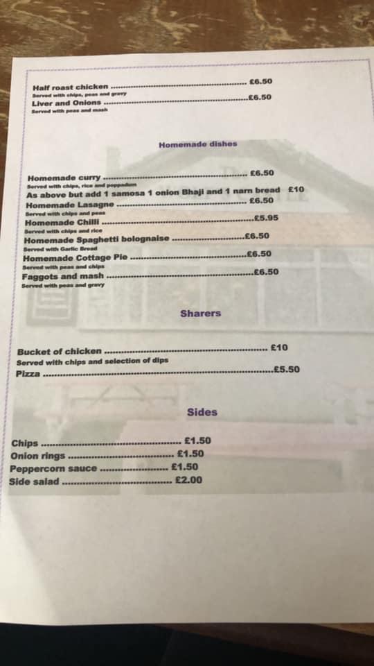 Menu at Wolfes Castle pub & bar, Cardiff