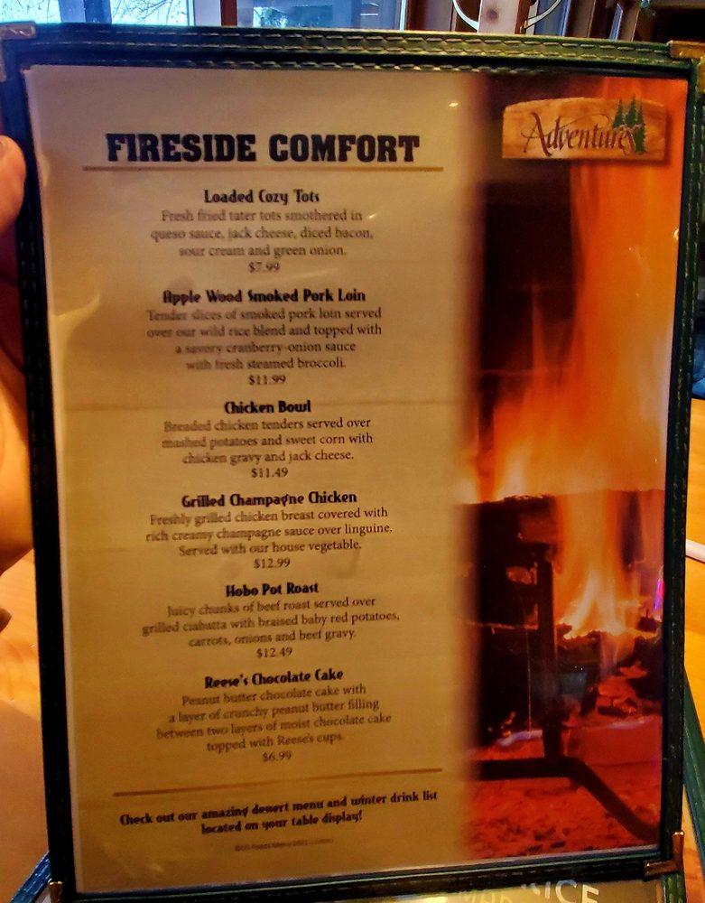 Menu at Adventures Restaurant & Pub Siren, Siren
