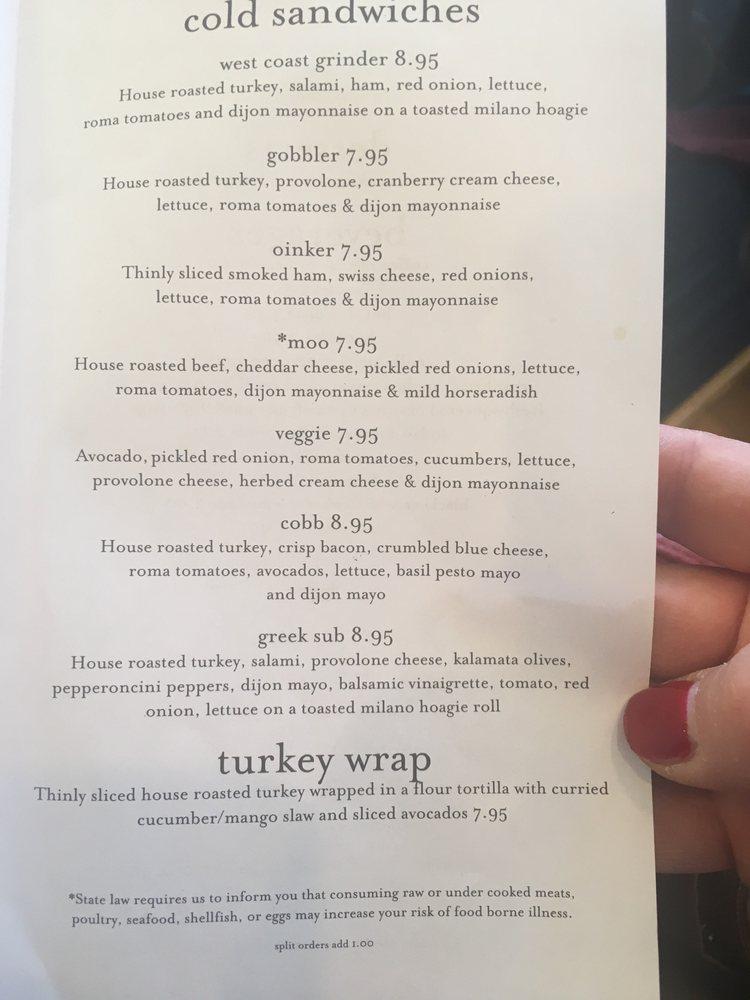 Menu at Cafe Stephanie, Newport
