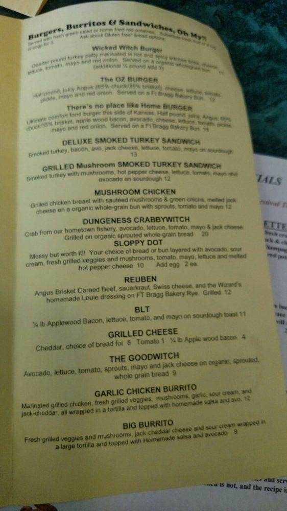 Menu at Egghead's Restaurant, Fort Bragg