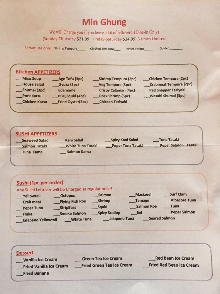 Menu at Shokudo sake bar, Glastonbury