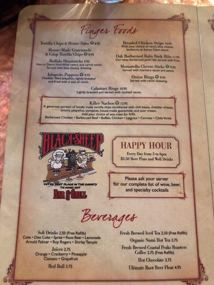 Menu at Black Sheep Bar & Grill, San Luis Obispo