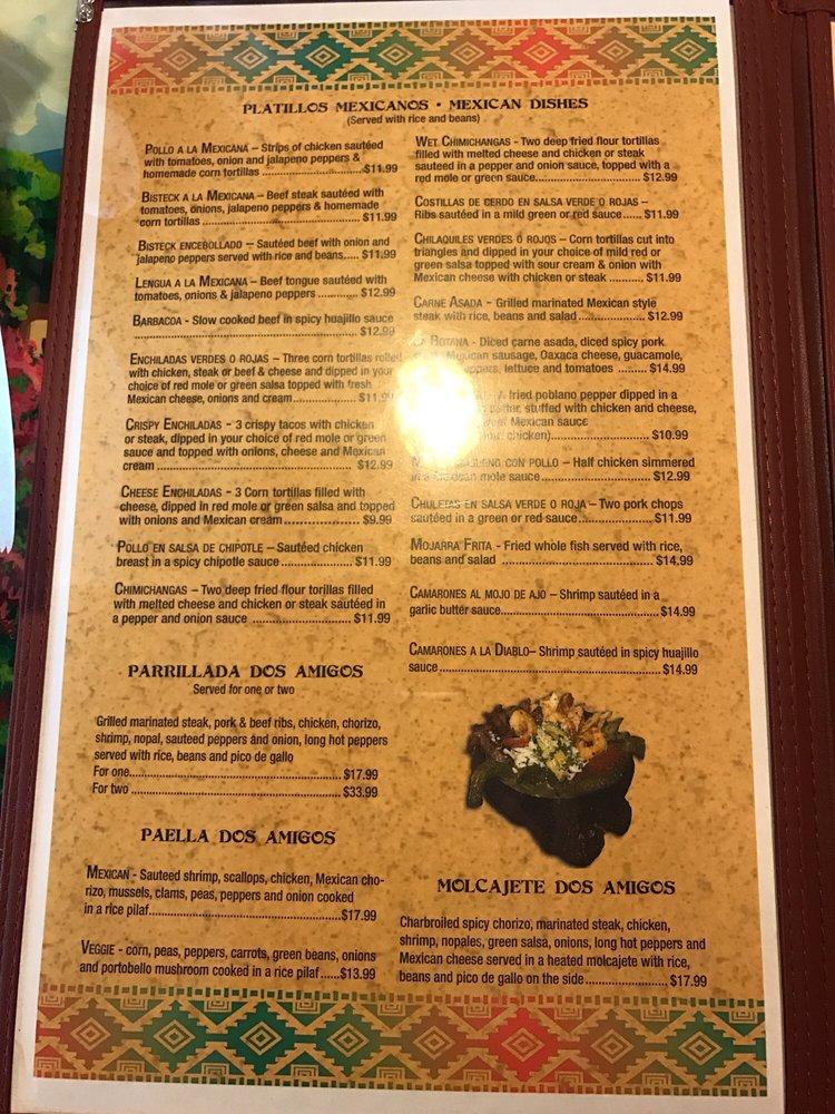 Menu at Dos Amigos restaurant, Erma, NJ-47
