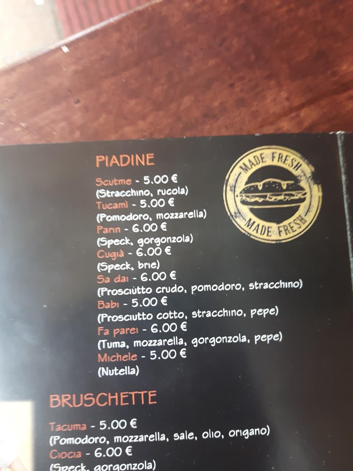 Menu da Il Caffè della Peppina caffè bar, Alba