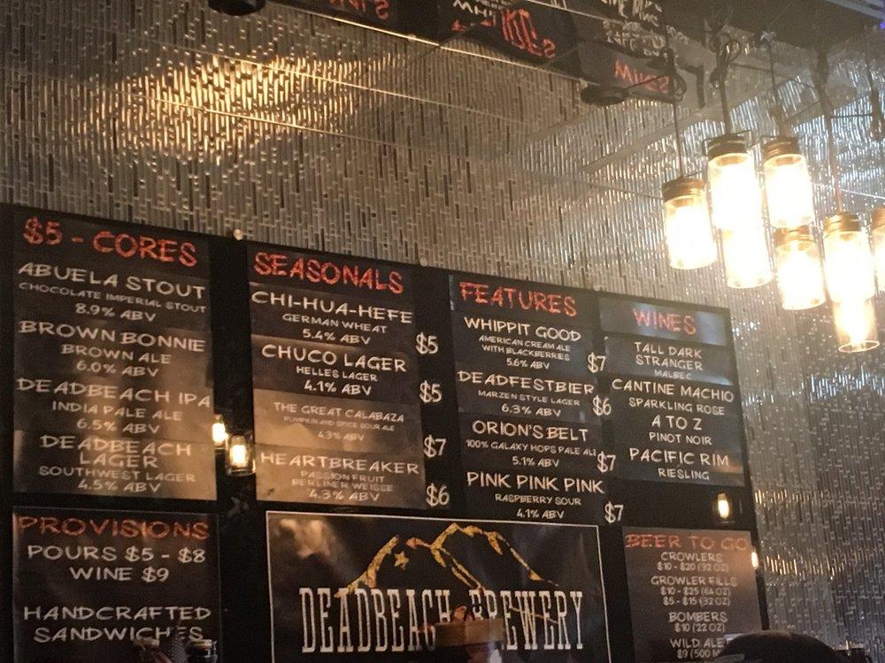 Menu at DeadBeach Brewery pub & bar, El Paso