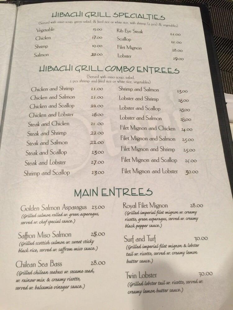 Menu at Otani Japanese Cuisine restaurant, Crofton