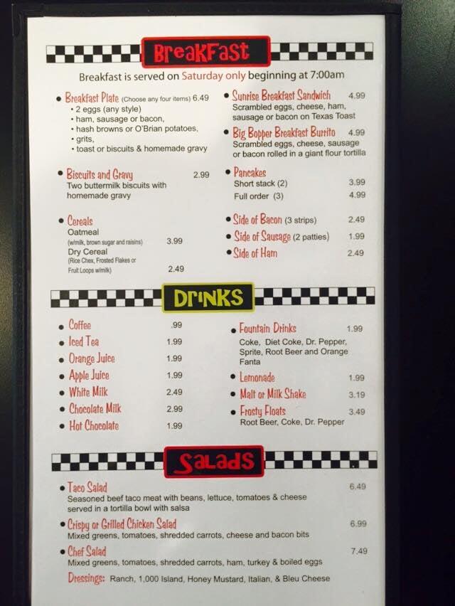 Menu at Hot Rodz Diner LLC restaurant, Crandall