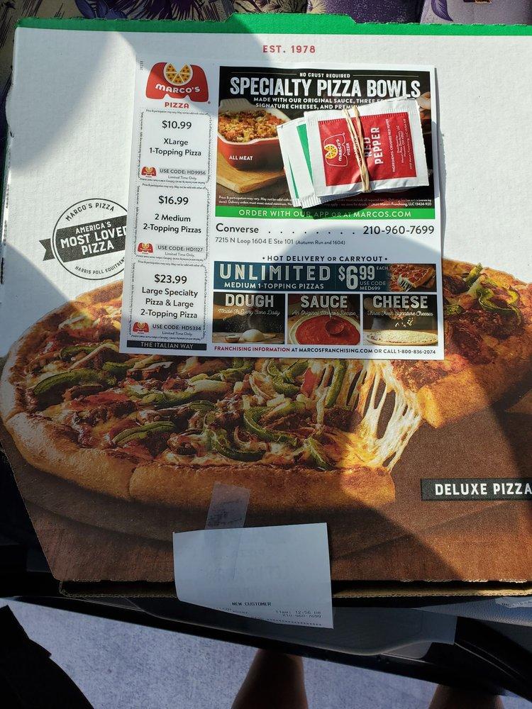 Menu at Marco's Pizza pizzeria, Converse