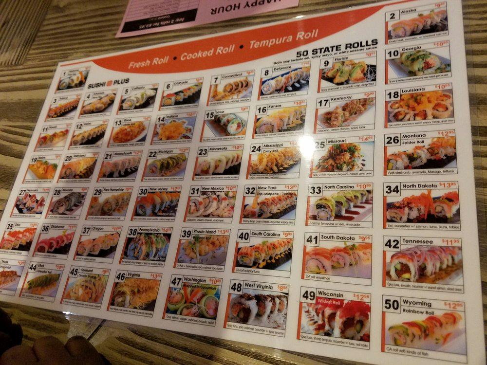 Menu at Sushi Plus restaurant, Glendale