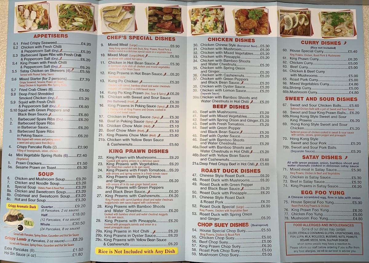 Menu at V & V Chinese Takeaway fast food, Hertford