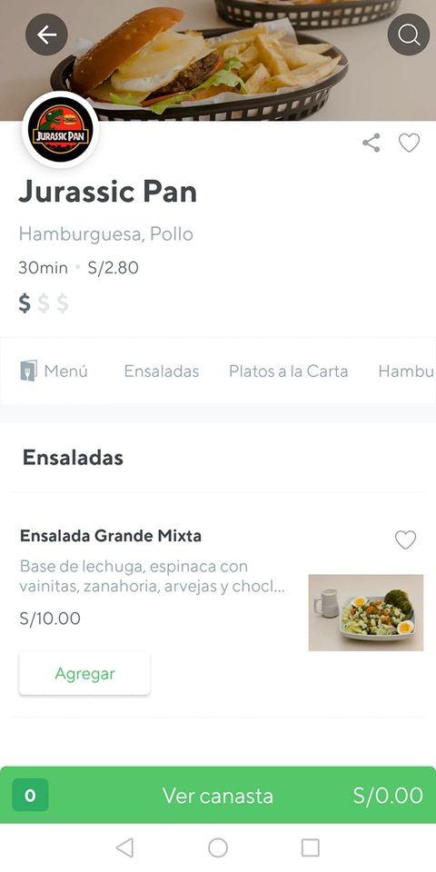 Menu at Jurassic Pan restaurant, Pueblo Libre, Av Antonio José de Sucre 222