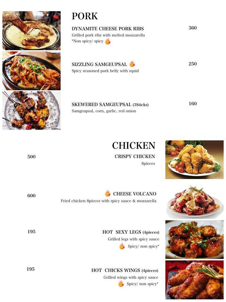 Menu at Chili World restaurant, Cebu City, Mahogany Place