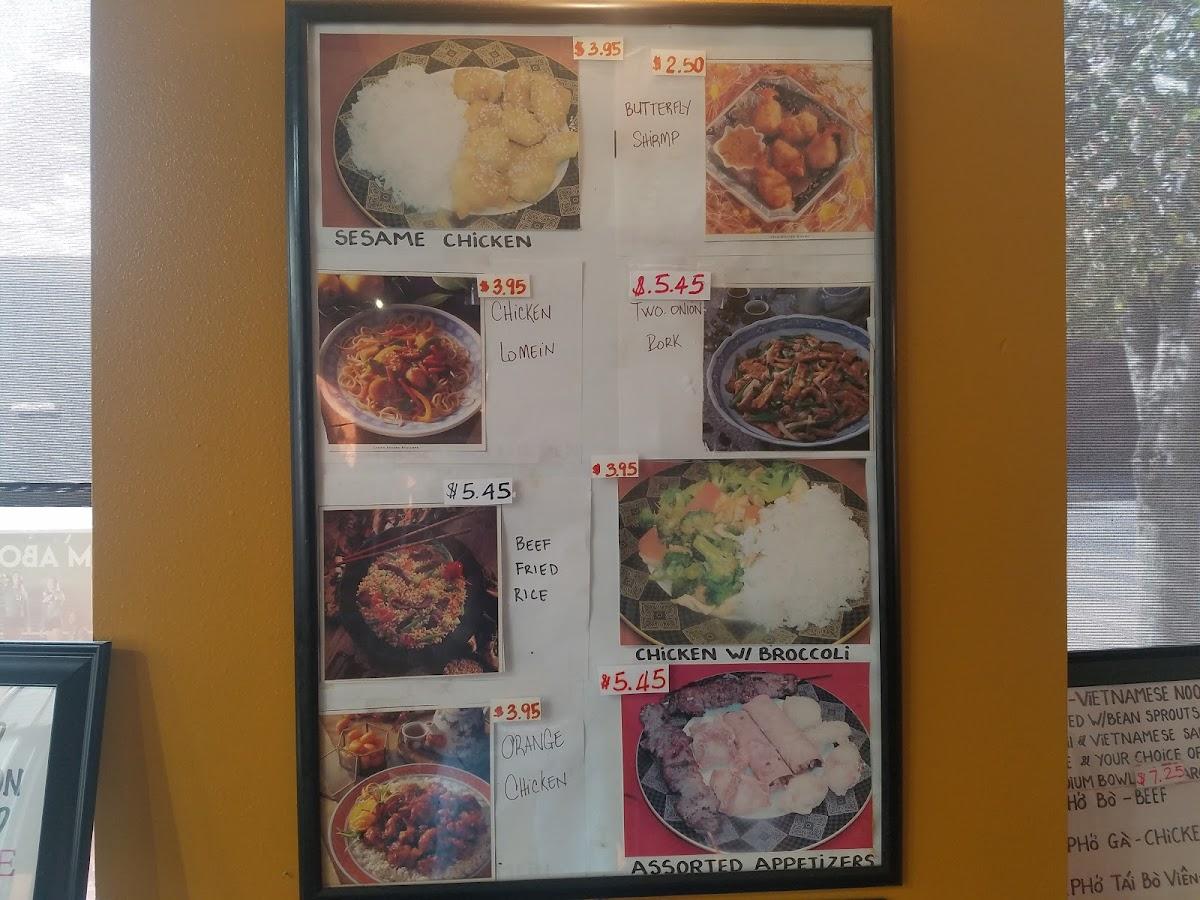Menu at Oriental Express fast food, Pella