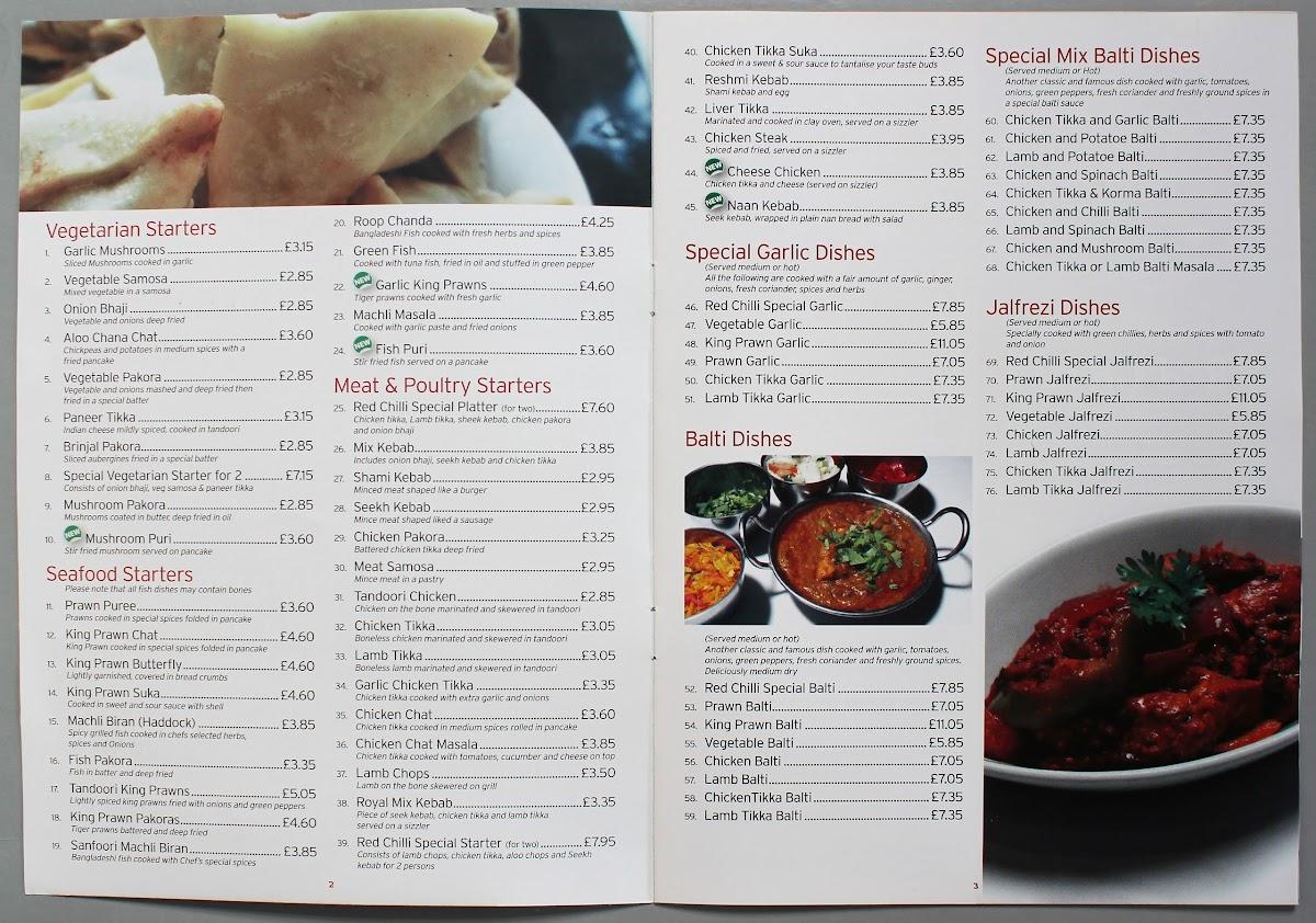 Menu at Red Chilli 2 fast food, Wakefield
