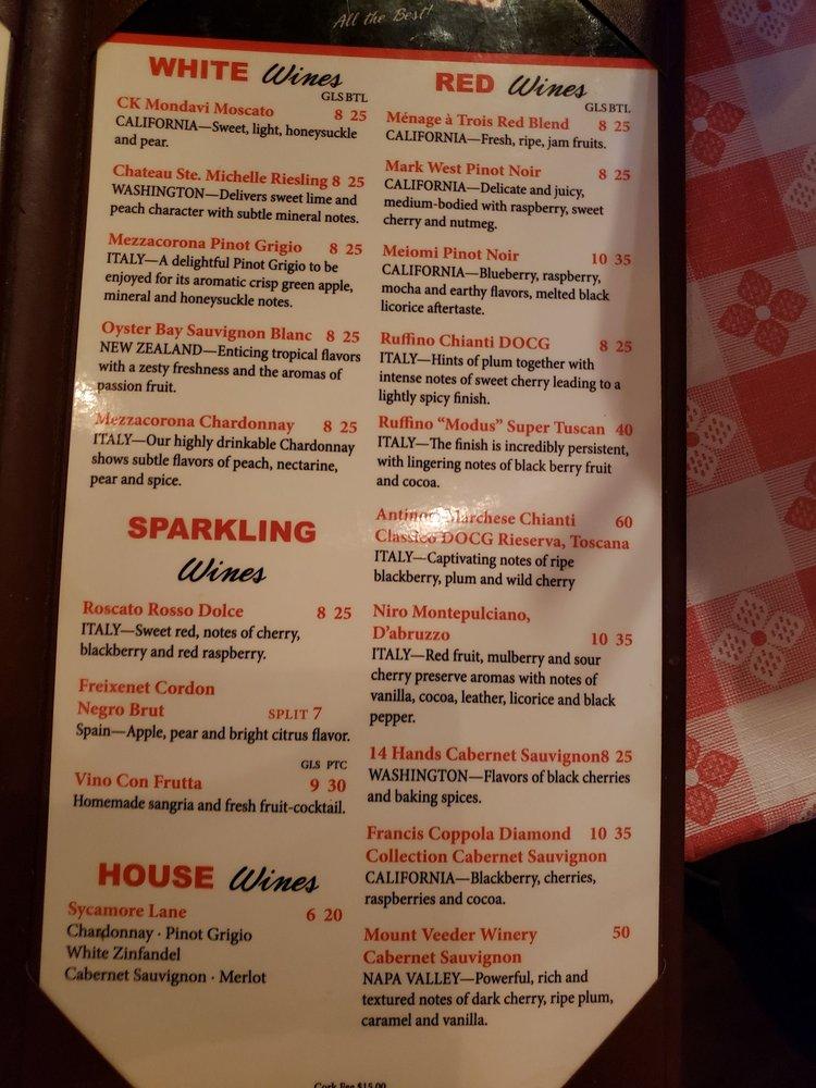 Menu at Taso Italiano restaurant, New Port Richey