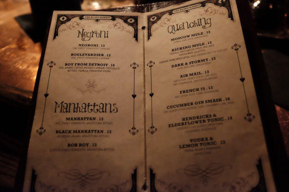 Menu at The Blind Rabbit pub & bar, Anaheim
