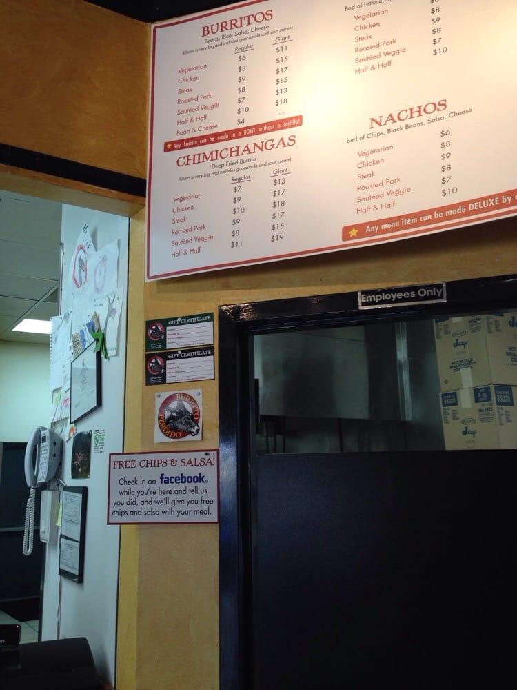 Menu at Burrito Perdido restaurant, Chesapeake