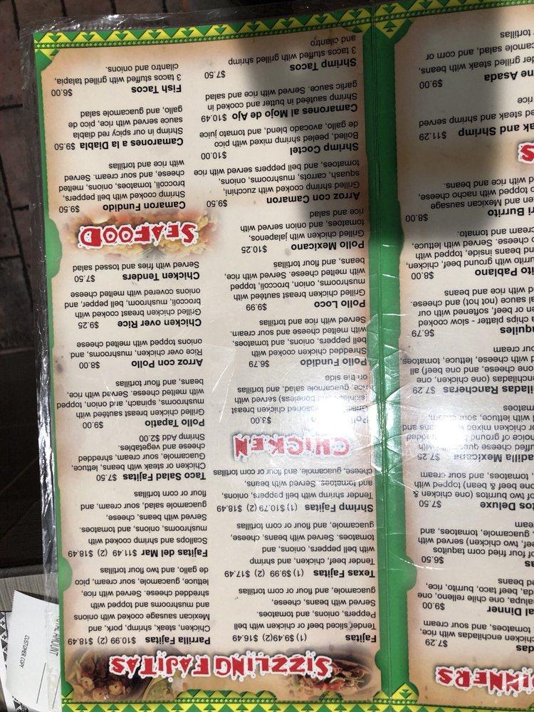 Menu at El Poblano Mexican Restaurant, Newberry