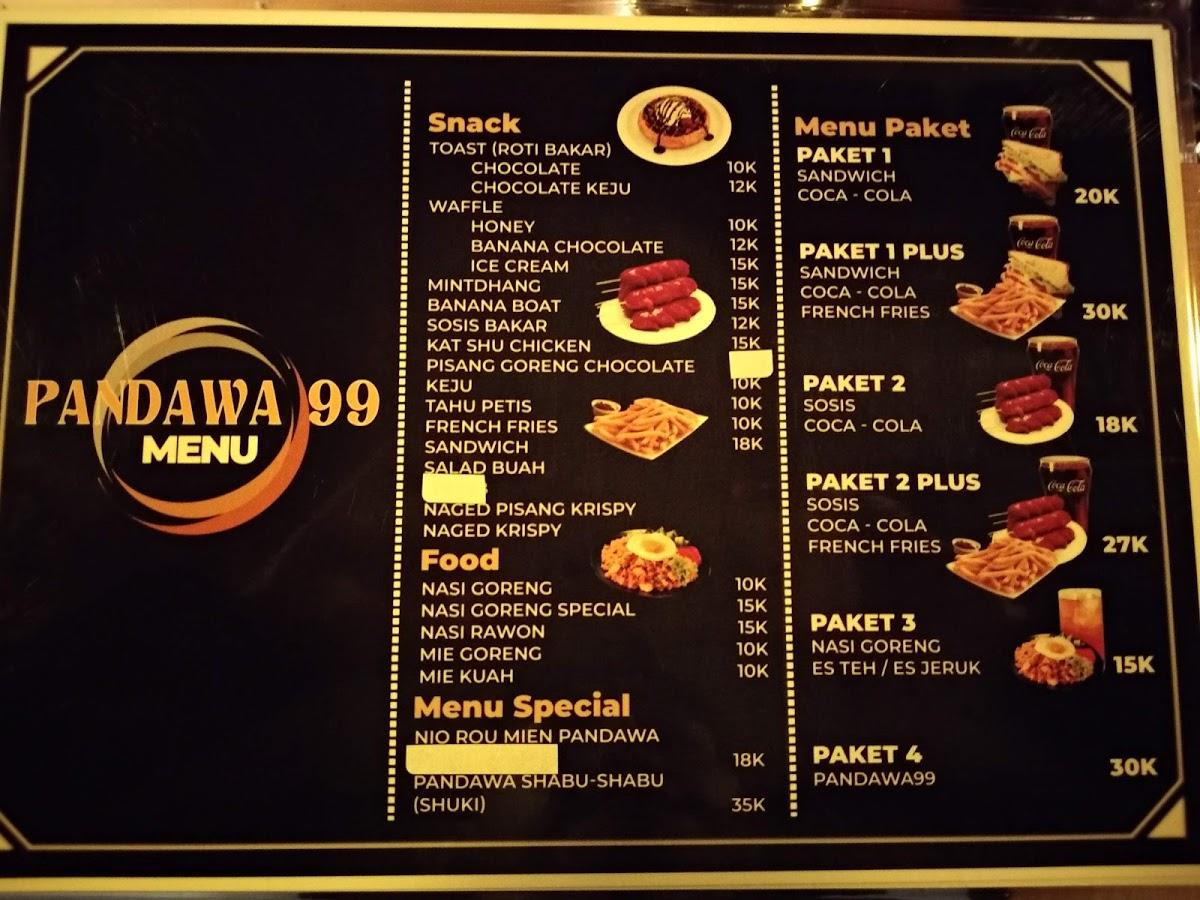 Menu at Kedai Kopi Pandawa cafe, Labanasem
