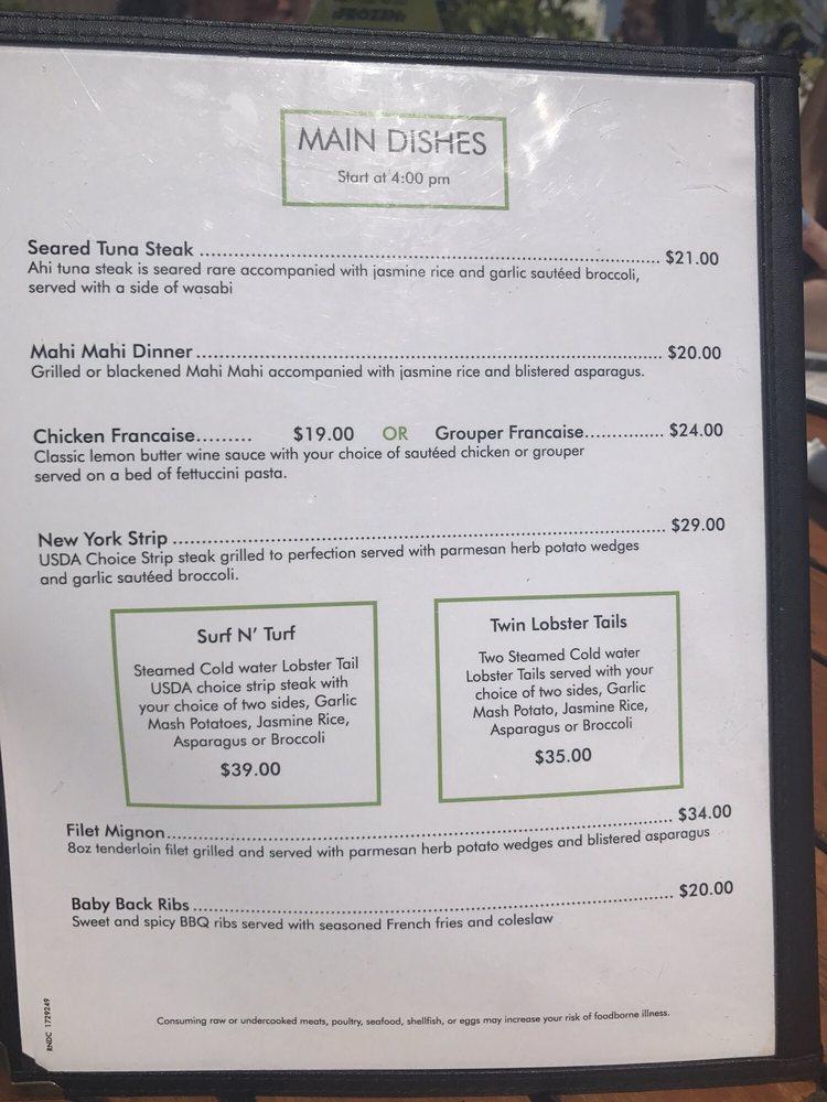 Menu at Bamboo Beach Tiki Bar & Cafe, Fort Lauderdale