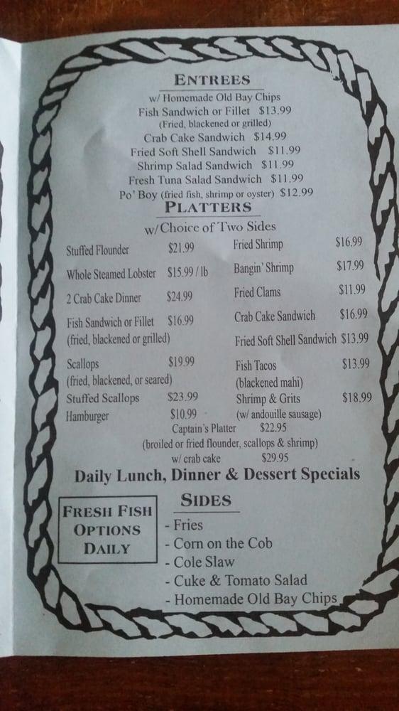 Menu at Captain Mac's Fish House & Seafood Market restaurant, USA
