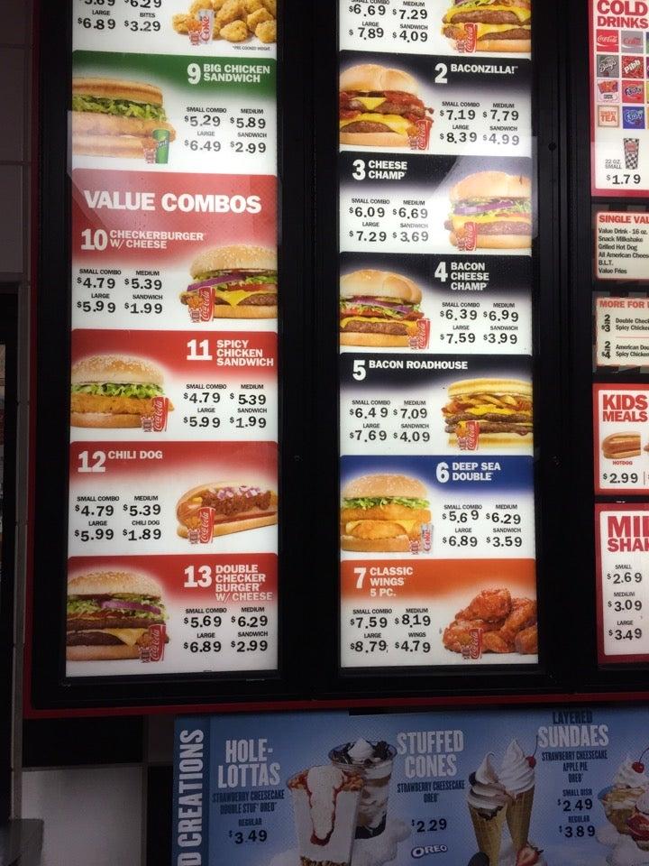 Menu at Checkers fast food, Milwaukee, W North Ave