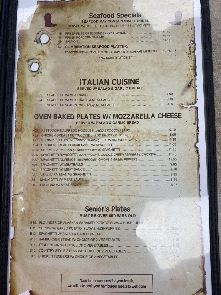 Menu at G & N Rancho restaurant, Archdale