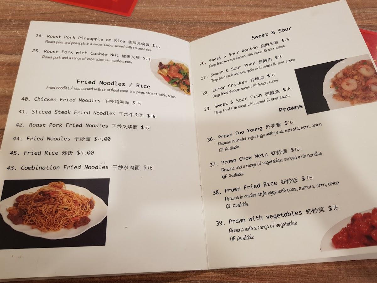 Menu at Golden Island Chinese Restaurant, Oamaru
