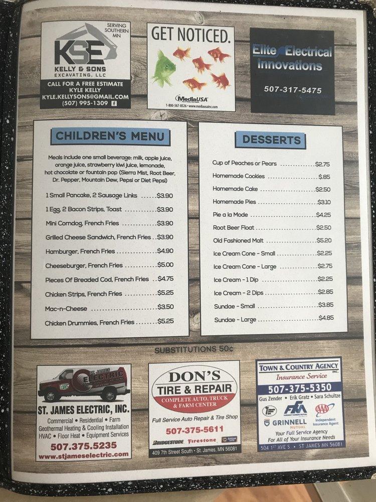 Menu at Home Town Cafe, Saint James