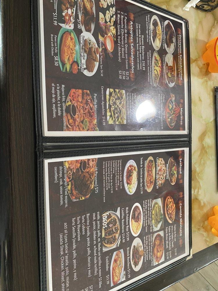 Menu at Sabor latino restaurant, Bakersfield