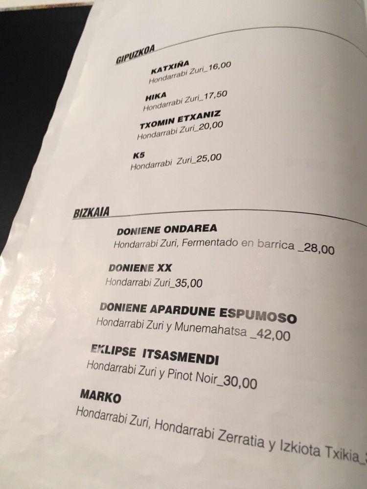 Menu at Casa Julián steakhouse, Tolosa
