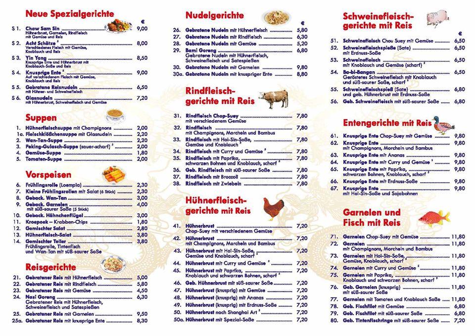 Speisekarte von Mok China Imbiss restaurant, Kaarst