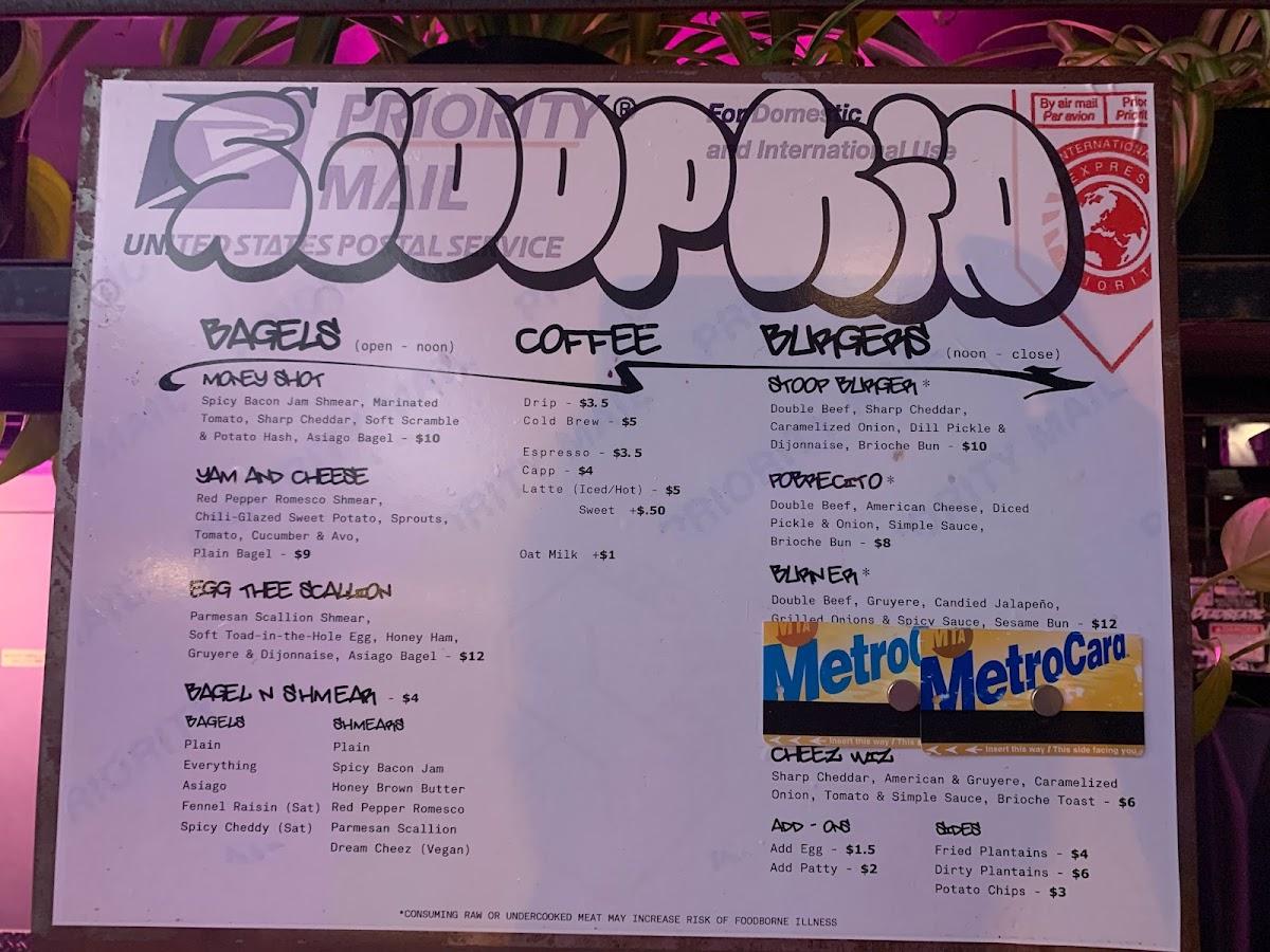 Menu at Stoop Kid restaurant, Phoenix