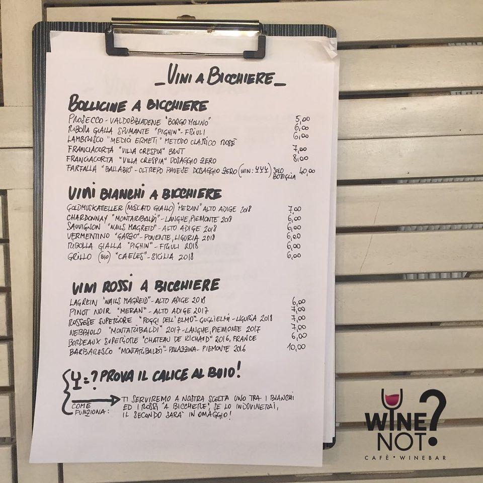 Menu at Wine Not? di Gian Luca Finetti pub & bar, Sanremo
