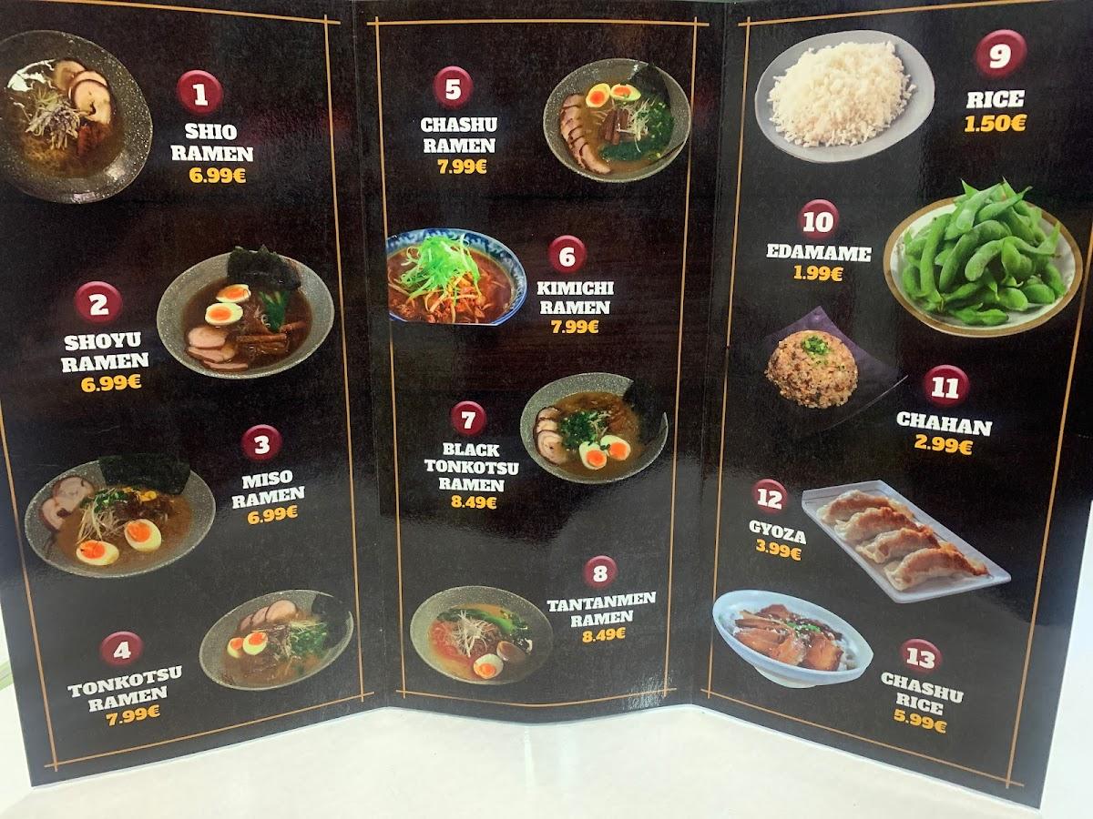 Menu em Honda Ramen restaurante, Lisboa