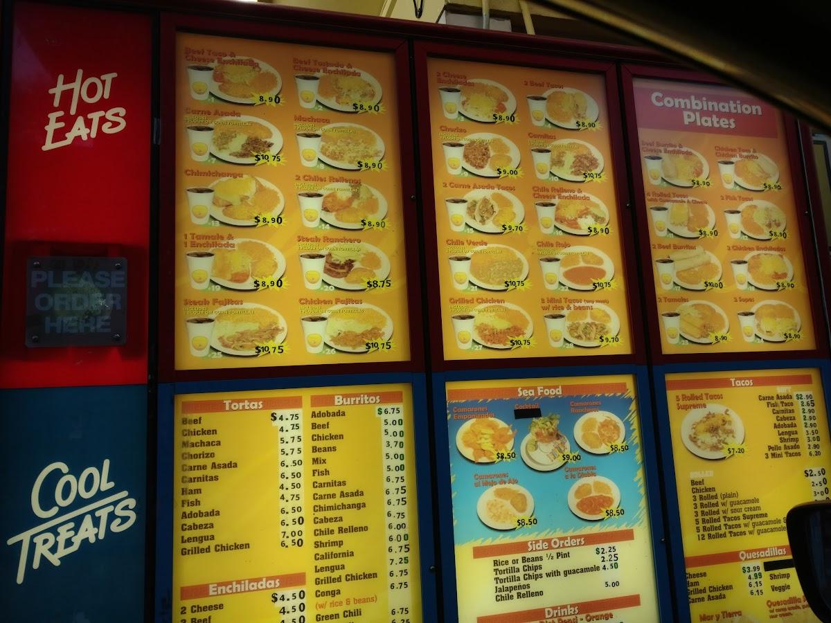 Menu at Polibertos restaurant, Flagstaff
