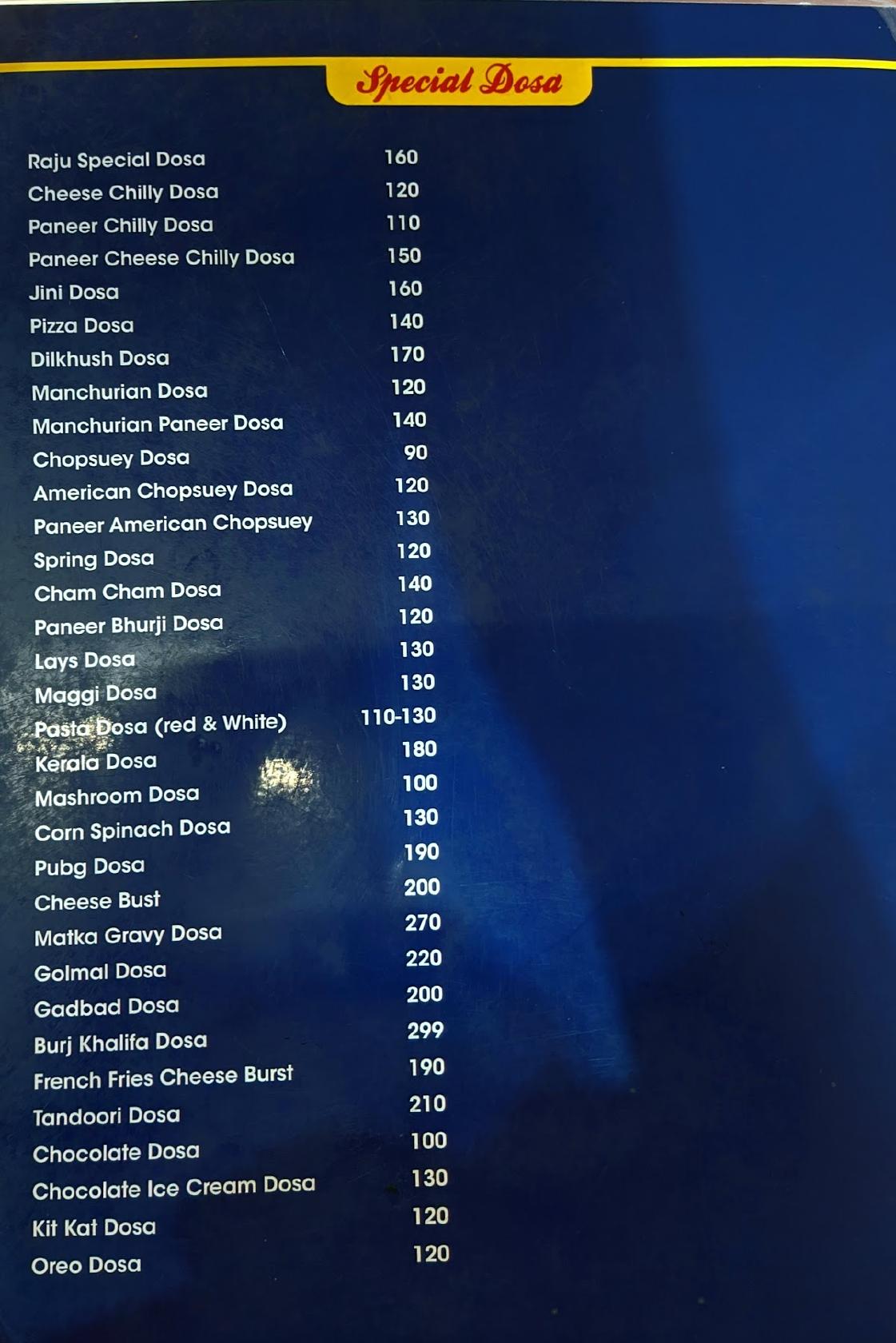 Menu at Raju Sandwich and burger corner, Mumbai