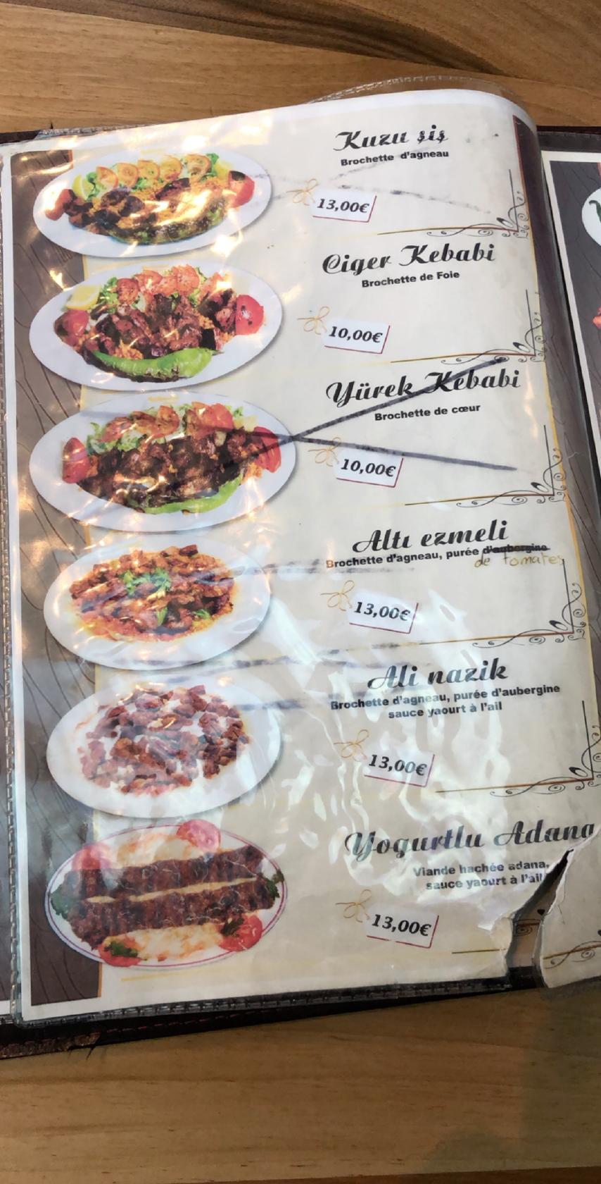 Menu au Restaurant Zeugma Chez Ali, Arnouville, 11 Rue Jean Jaurès