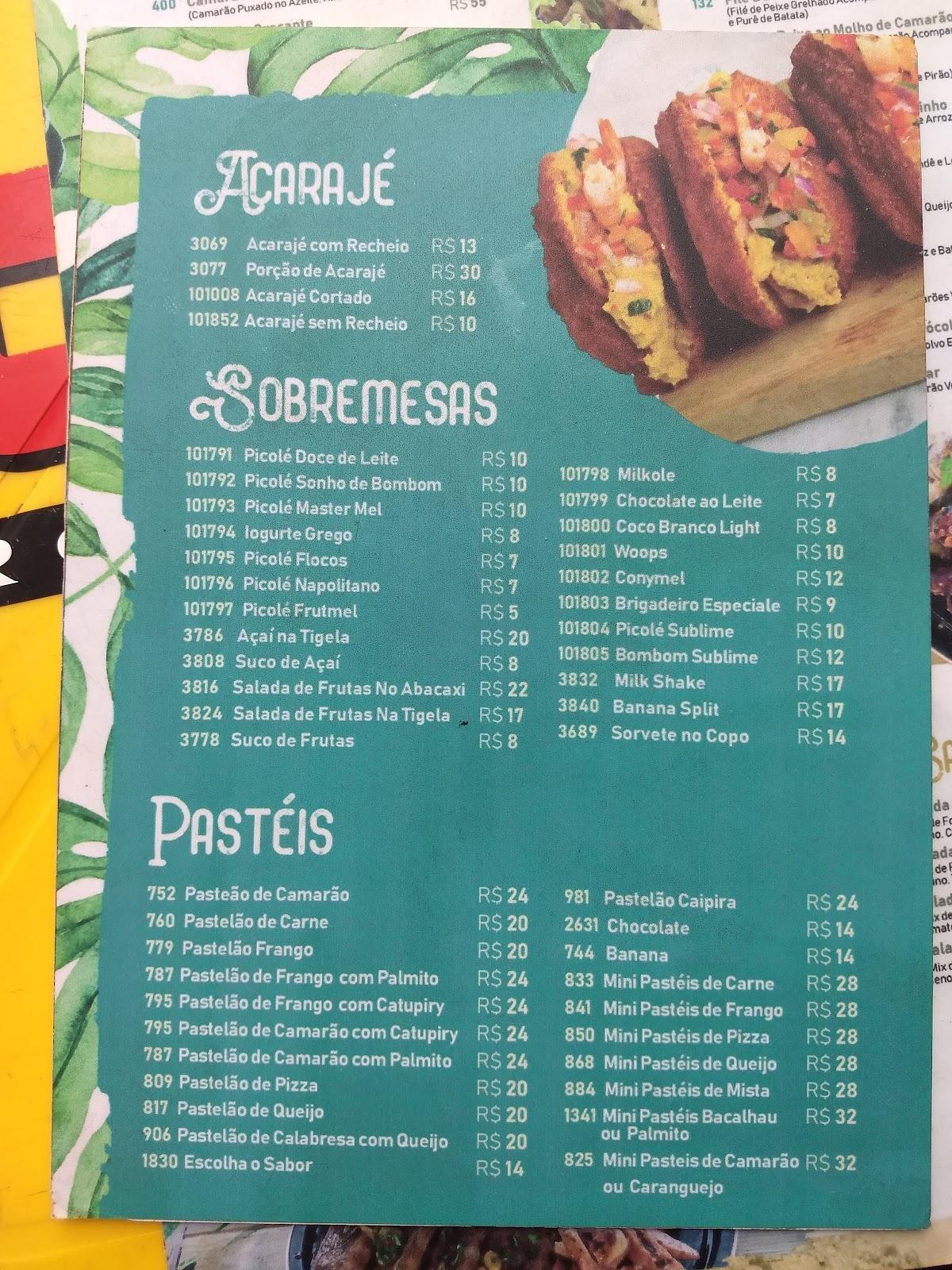 Menu em Complexo de Lazer Tôa Tôa restaurante, Porto Seguro, Av Beira Mar