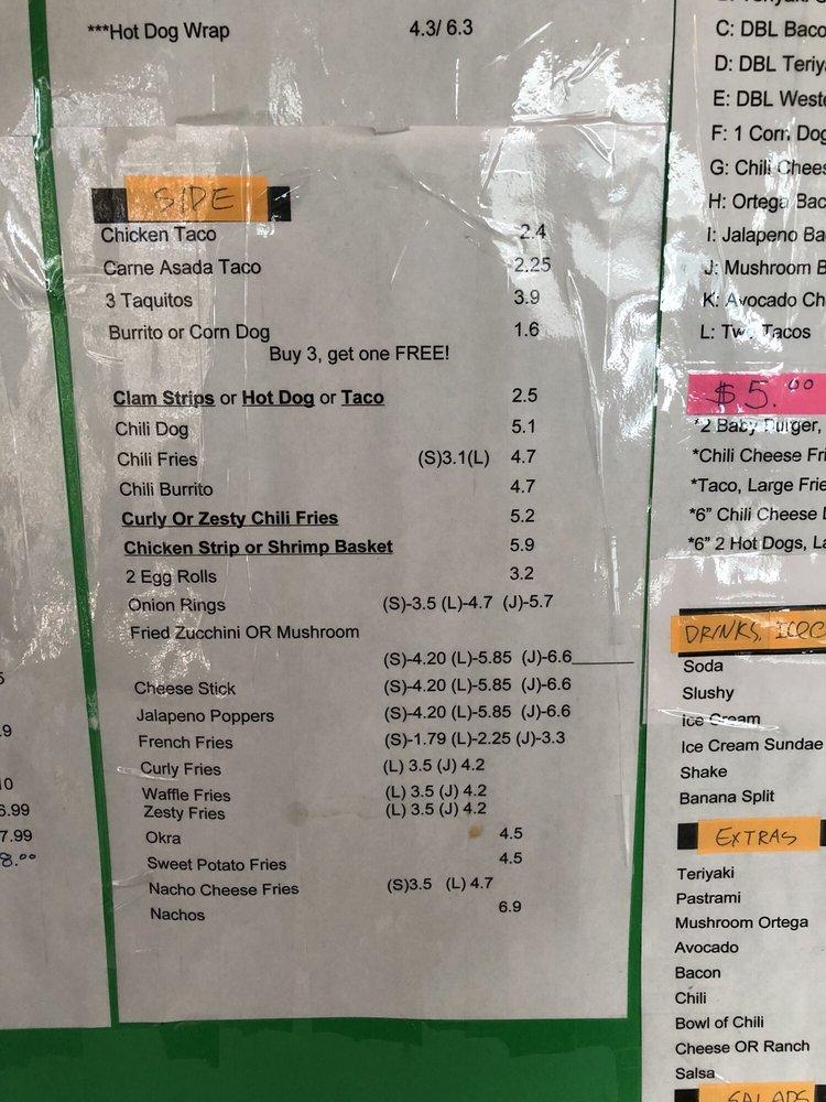 Menu at Frosty Freeze restaurant, Taft