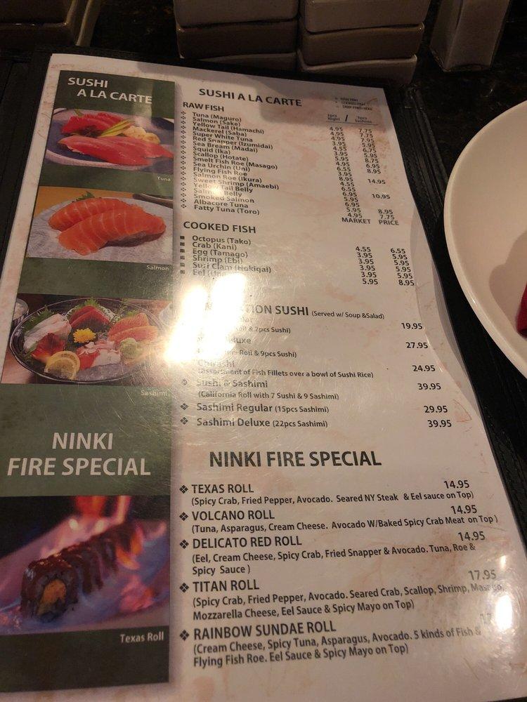 Menu at Ninki restaurant, Nashville, Harding Pike